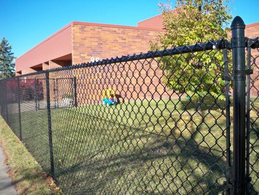 8 Ft Chain Link Fence Black Metal Chain Link Fencing PVC Coated