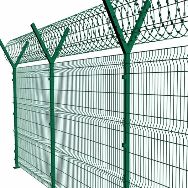 Garden PVC Coated V Bending 3D Curved Welded Wire Mesh Fence Outdoor Metal Peach Shape Post