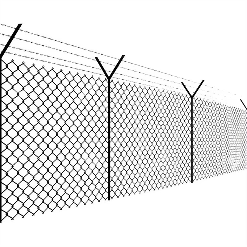Outdoor PVC Black Vinyl Coated Cyclone Iron Wire Mesh Metal Fence 8 ft ...