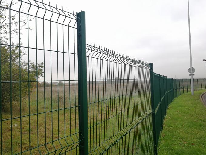 Green 3d V Bending Curved Welded Wire Mesh Fence Panel Hot Galvanized