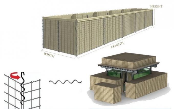 Steel HESCO Flood Barriers Mil 12B/12G Rectangle Hesco Containers